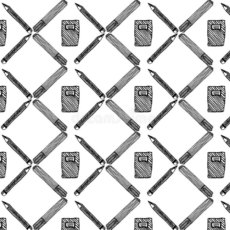 School Drawing and Writing Tools Pattern Stock Vector - Illustration of ...