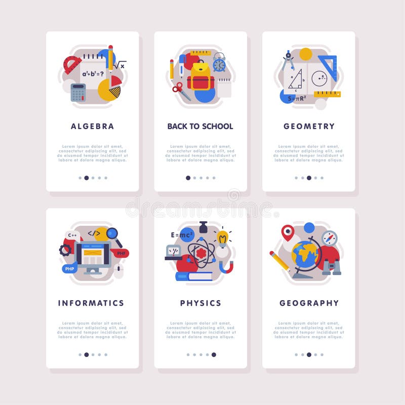 School Education Banner Design with Educational Objects Vector Template ...