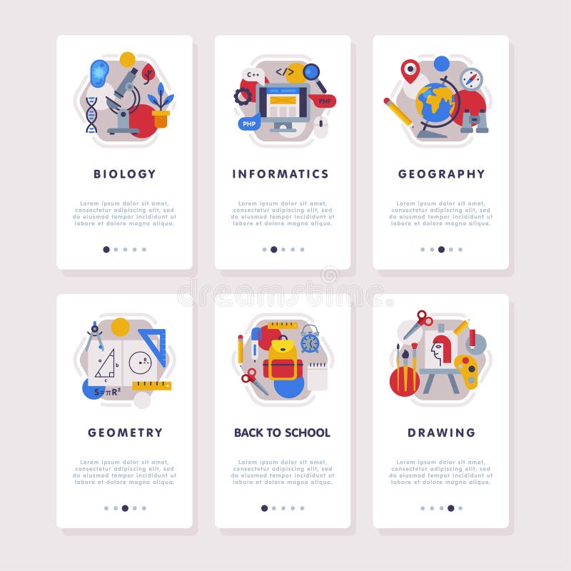 School Education Banner Design with Educational Objects Vector Template ...