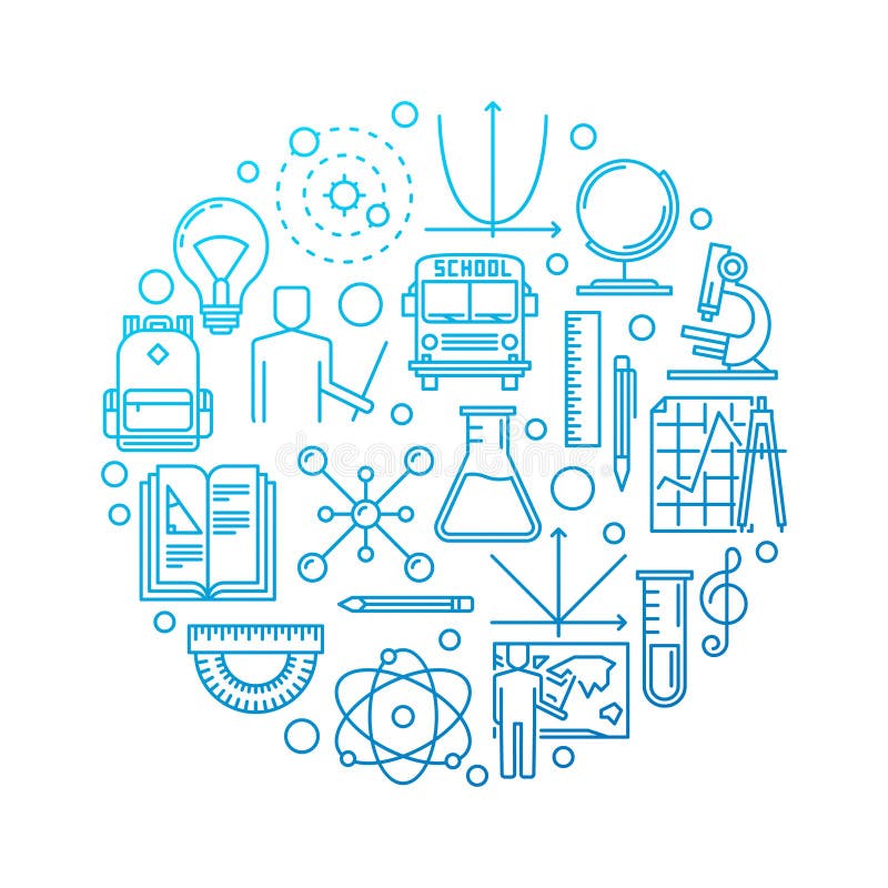 School Education Blue Illustration Stock Vector - Illustration of book ...