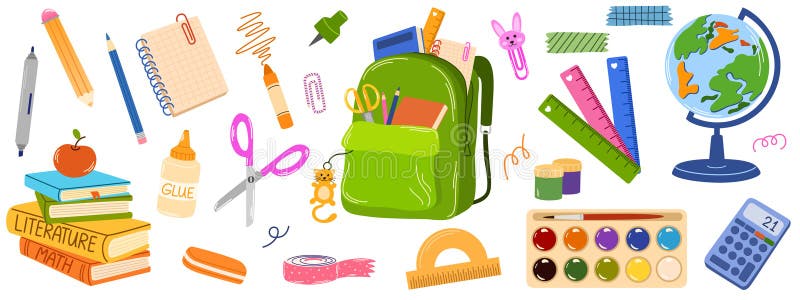 School and Education Cute Stickers Template Set. Back To School ...