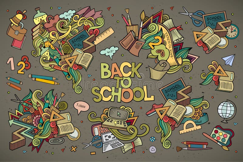 Education doodles stock vector. Illustration of collection - 12522523