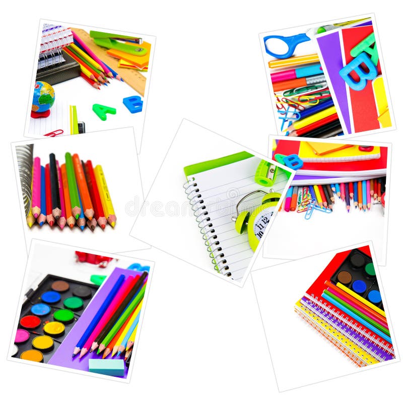 School Education Equipment Tools Collage Stock Image - Image of ...