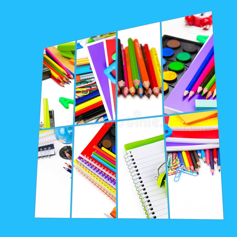 School Education Equipment Tools Collage Stock Photo - Image of ruler ...