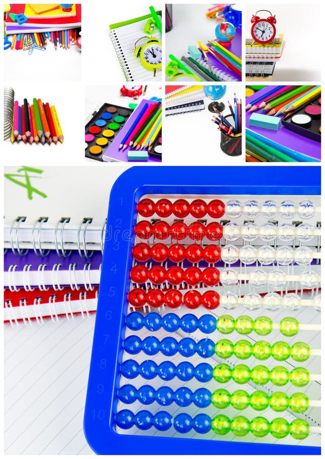 School Education Equipment Tools Collage Stock Photo - Image of group ...