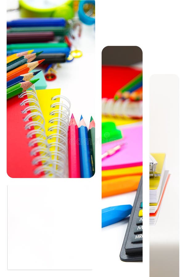 School Education Equipment Tools Collage Stock Image - Image of class ...