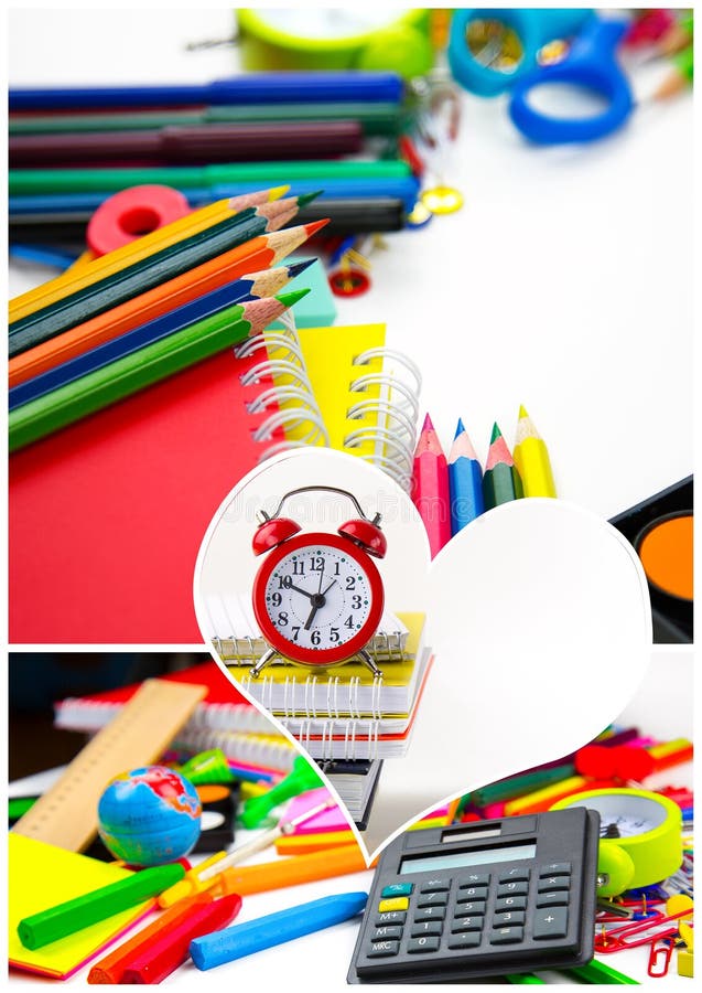 School Education Equipment Tools Collage Stock Photo - Image of ...