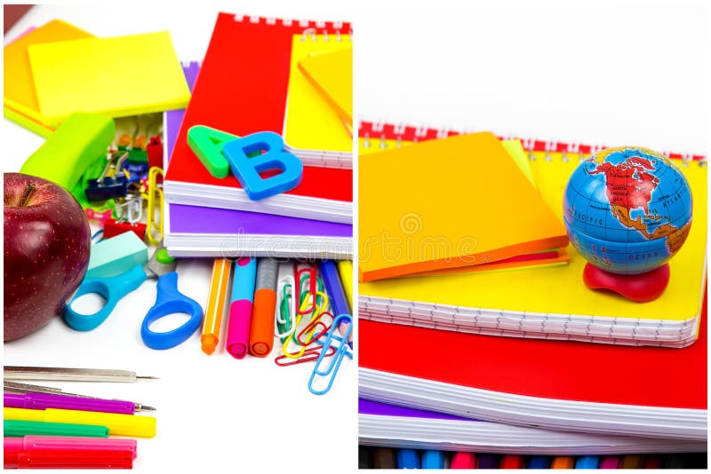 School Education Equipment Tools Collage Stock Photo - Image of green ...