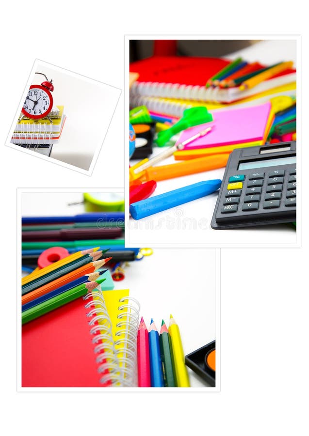 School Education Equipment Tools Collage Stock Photo - Image of pencil ...