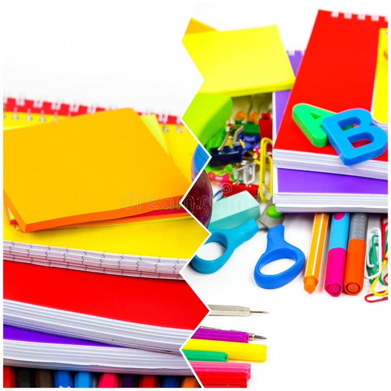 School Education Equipment Tools Collage Stock Photo - Image of ...