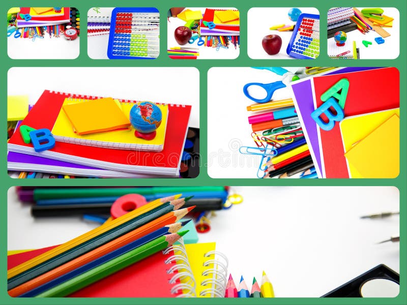School Education Equipment Tools Collage Stock Image - Image of ...