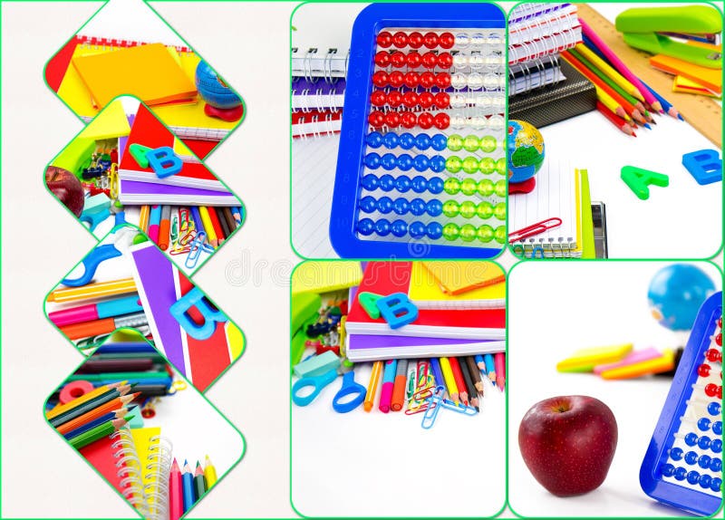 School Education Equipment Tools Collage Stock Photo - Image of note ...