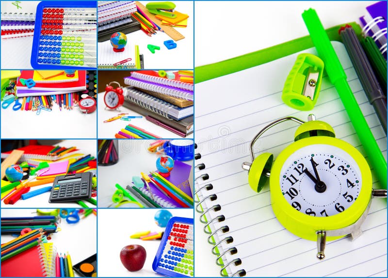 School Education Equipment Tools Collage Stock Image - Image of ...
