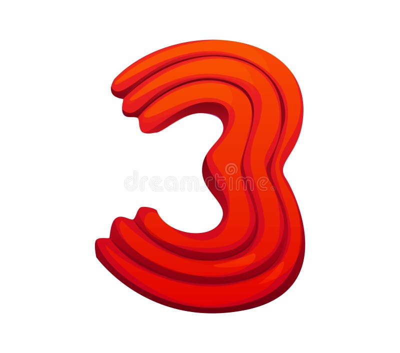 School Education Font Modeling Clay 3 Three Digit Stock Vector ...