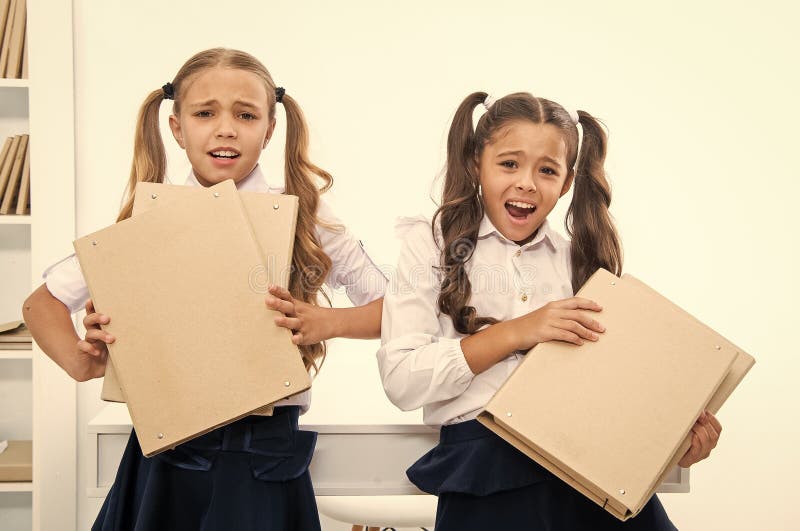 School Education for Girls. Children Girls on Desk. Ready for School ...