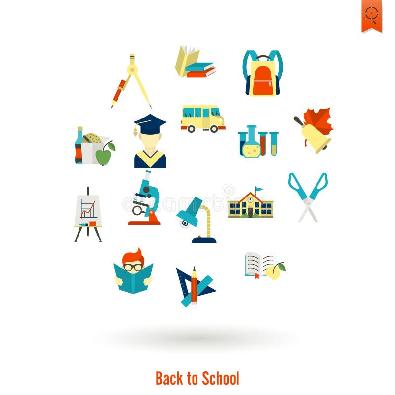 School and Education Icons stock vector. Illustration of exam - 113273236