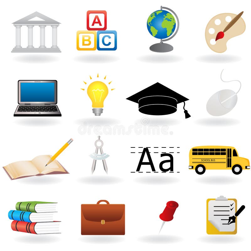 School and education icons stock vector. Illustration of school - 19280505