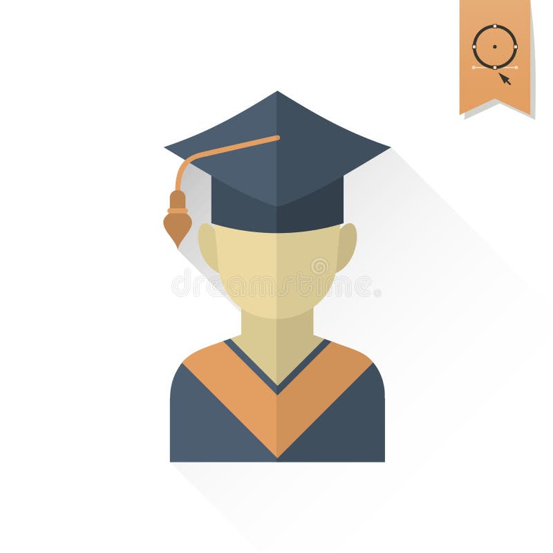 Icon of a Master Degree Hat Isolated on the White Background Stock ...