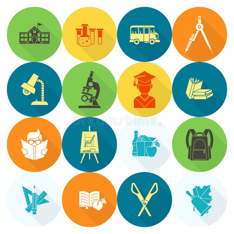 School and Education Icons stock vector. Illustration of design - 78315434