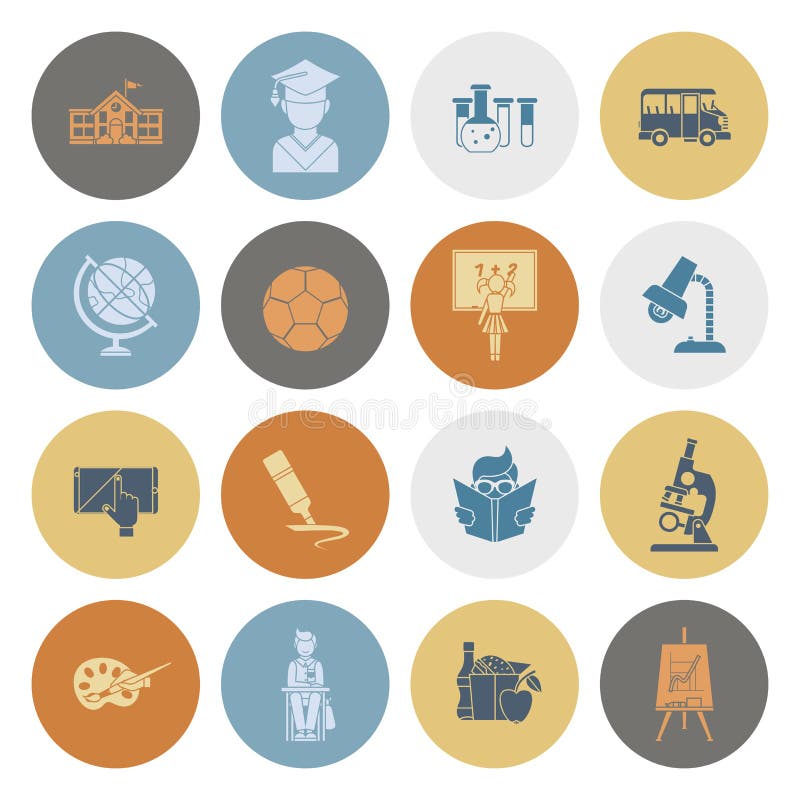 School and Education Icons stock vector. Illustration of design - 78315434