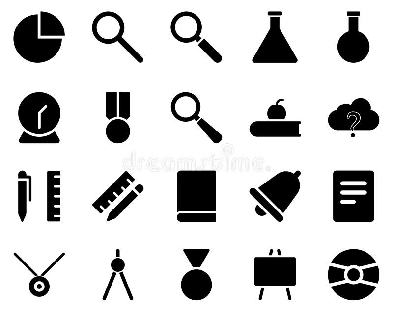 School and Education Icons Set. Cd, Disk, Dvd. Vector Illustration Set ...