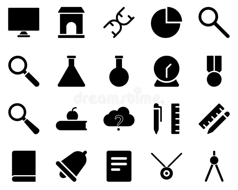 School and Education Icons Set. Geometry, Compass. Vector Illustration ...