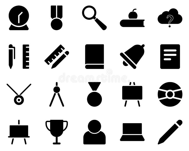 School and Education Icons Set. Pencil. Vector Illustration Set of ...