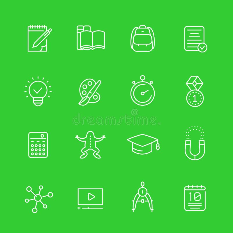School, Education, Learning, Courses Icons Set Stock Vector ...