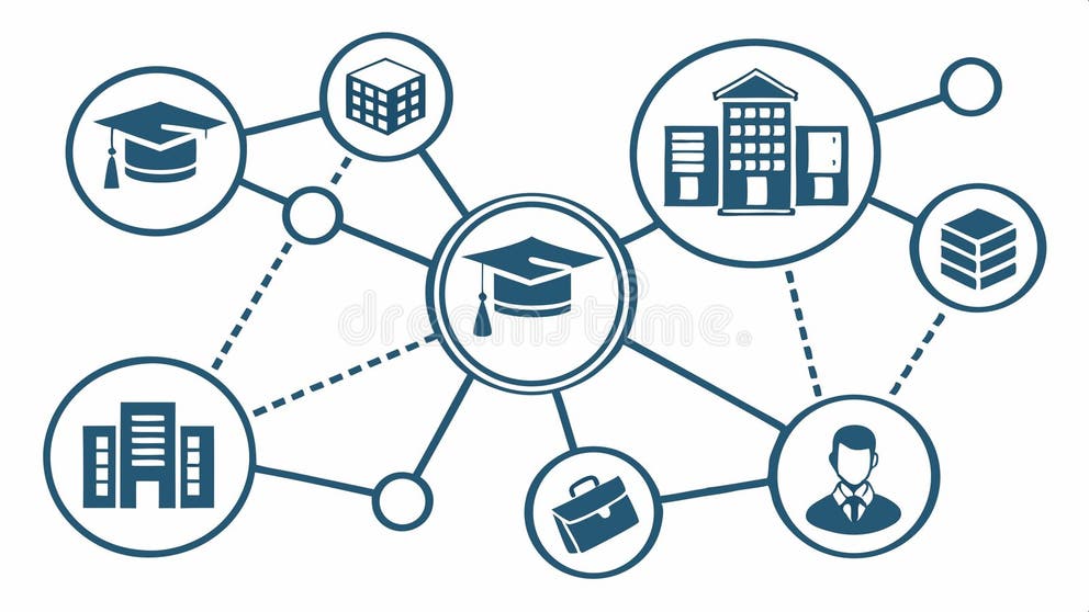 School Education Network: Learning, Knowledge, Connection, Study Vector ...