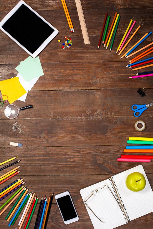 School Education Objects Isolated No People Concept Stock Image - Image ...