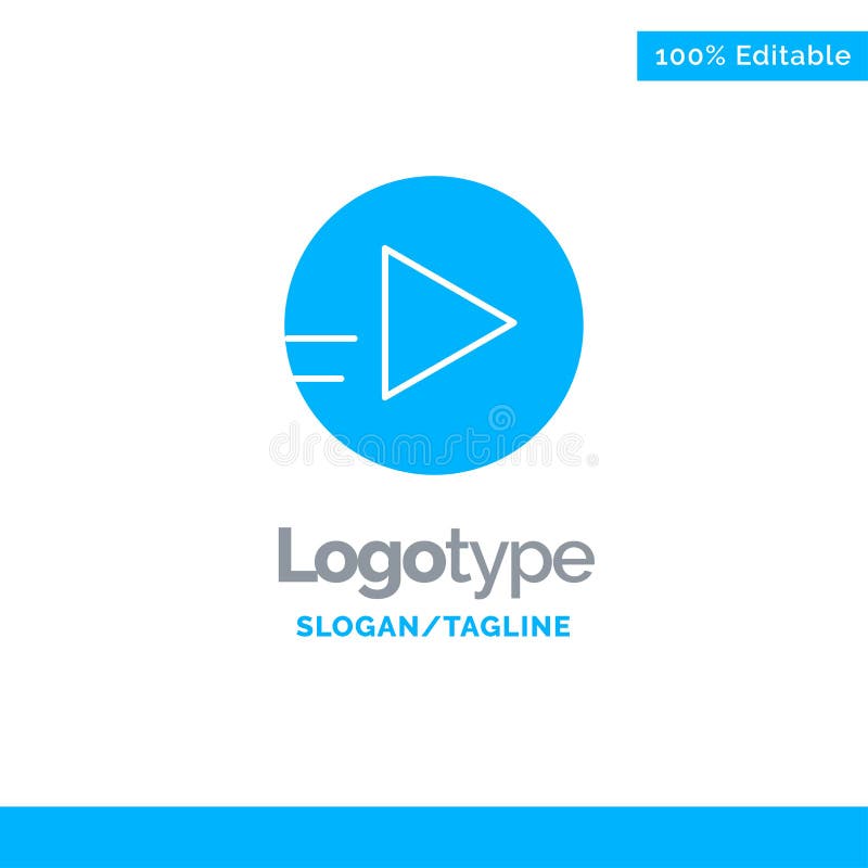 School Education, Play Blue Solid Logo Template. Place for Tagline ...