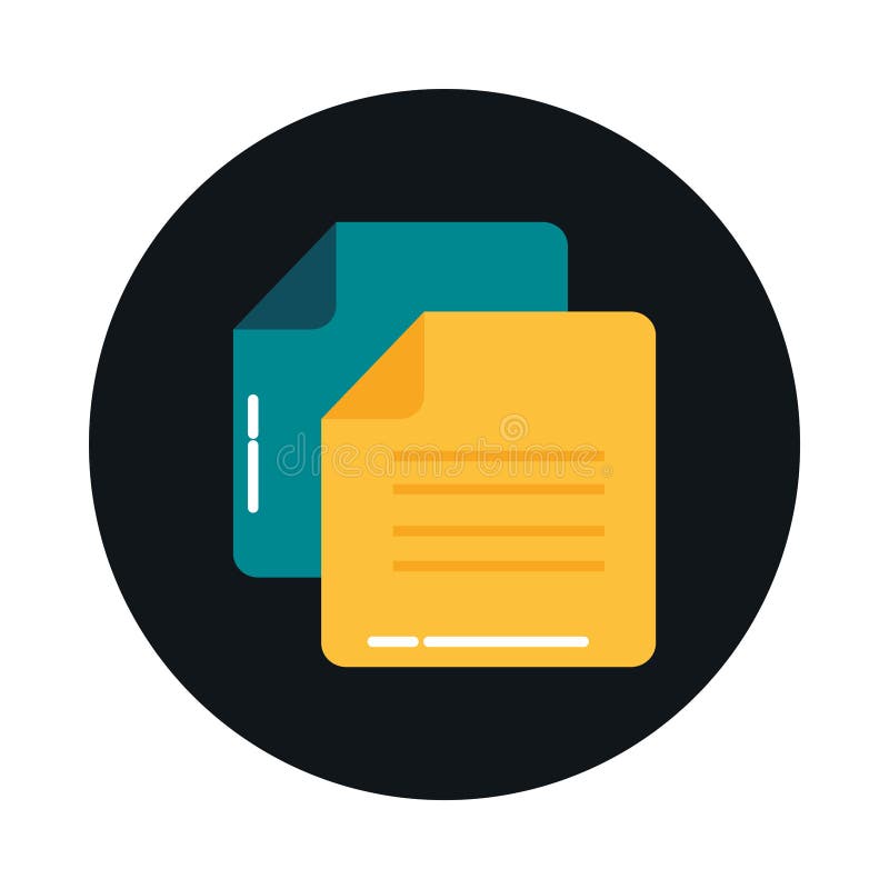 School Education Supply Paper Document Block and Flat Style Icon Stock ...