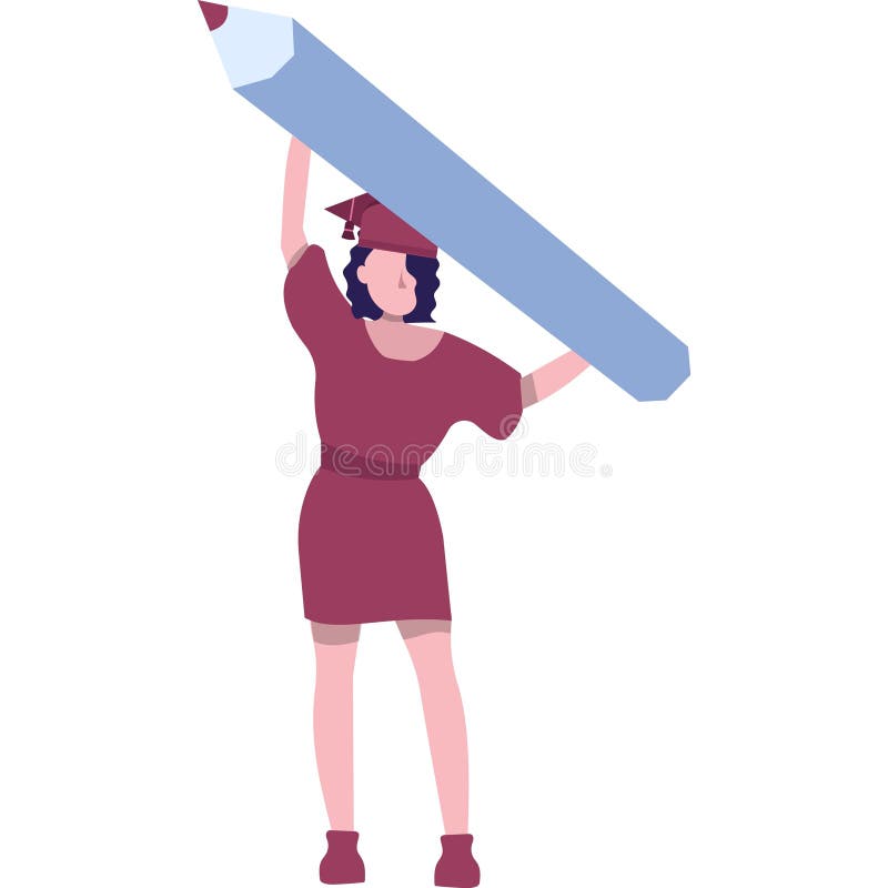 School Education Vector Student with Pencil Icon Stock Illustration ...