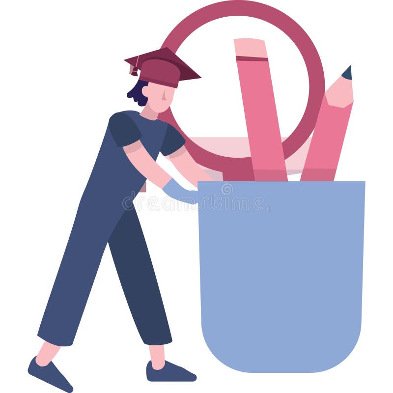 School Education Vector Student and Pencilbox Icon Stock Illustration ...