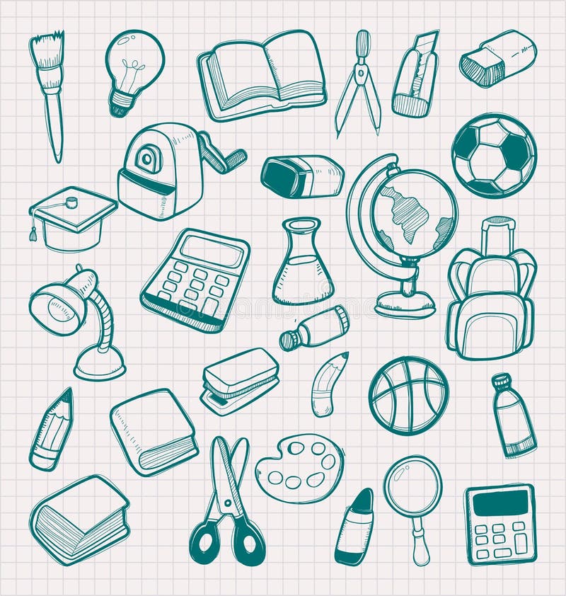 School element doodle stock illustration. Illustration of biology ...