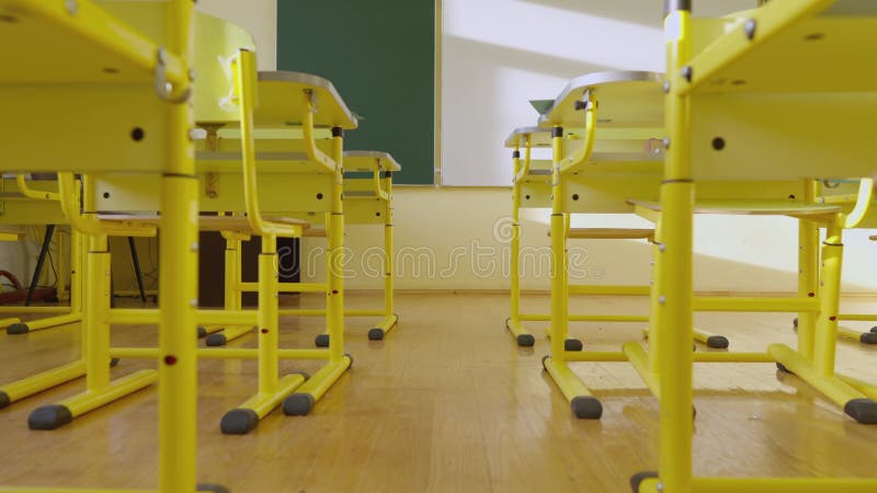 School Empty Classroom with White and Green Blackboard, Educational ...