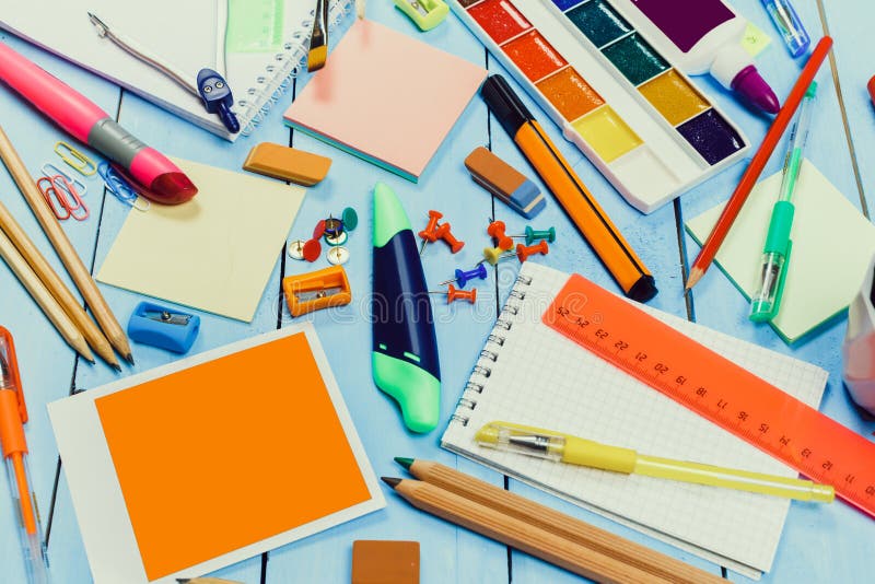 School equipment stock photo. Image of ruler, book, craft - 58651028