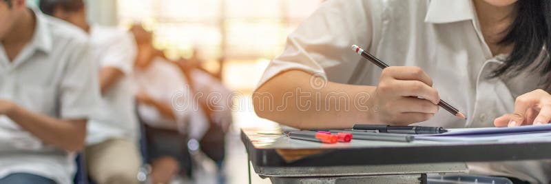 School Exam Student`s Taking Educational Admission Test in Class ...