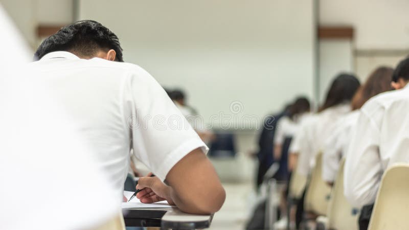 School Exam Student`s Taking Educational Test, Admission Test, Thinking ...