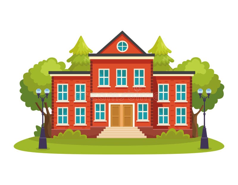 School facade scene stock vector. Illustration of outside - 213827871