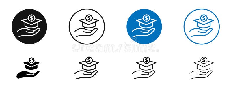 School Fees Thin Line Vector Icon Set Stock Illustration - Illustration ...