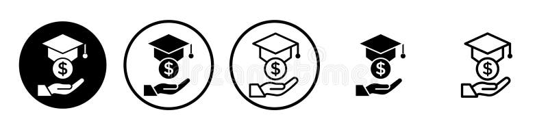School Fees Thin Line Vector Icon Set Stock Illustration - Illustration ...