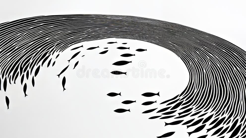 A School of Fish Creates a Large Fish Shape, Demonstrating Teamwork and ...