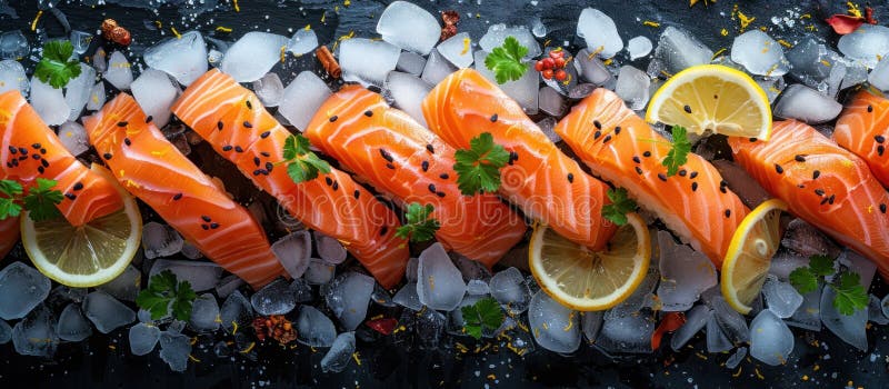 School of Fish on Ice stock image. Image of capture - 309951935