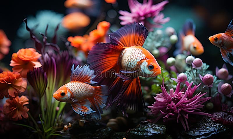 School of Fish Swimming in Clear Water Stock Image - Image of life ...