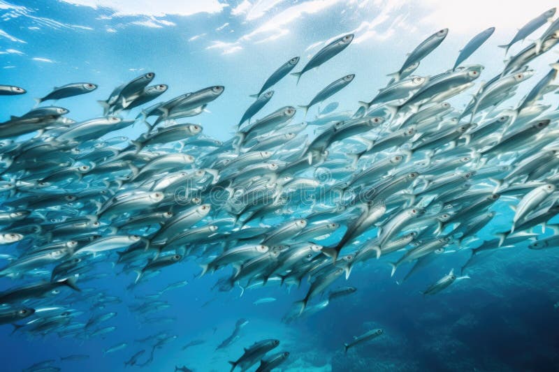 School of Fish Swimming in Crystal-clear Ocean Water Stock Photo ...