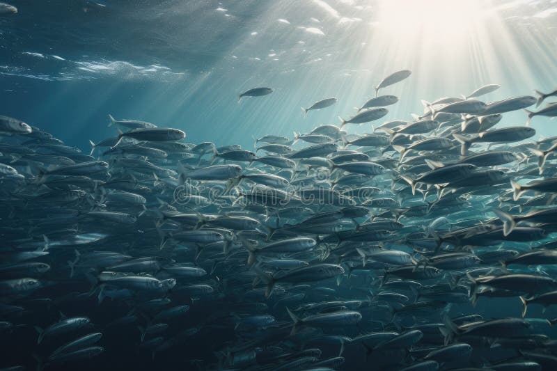 School of Fish Swimming in Crystal-clear Underwater Waters Stock Image ...