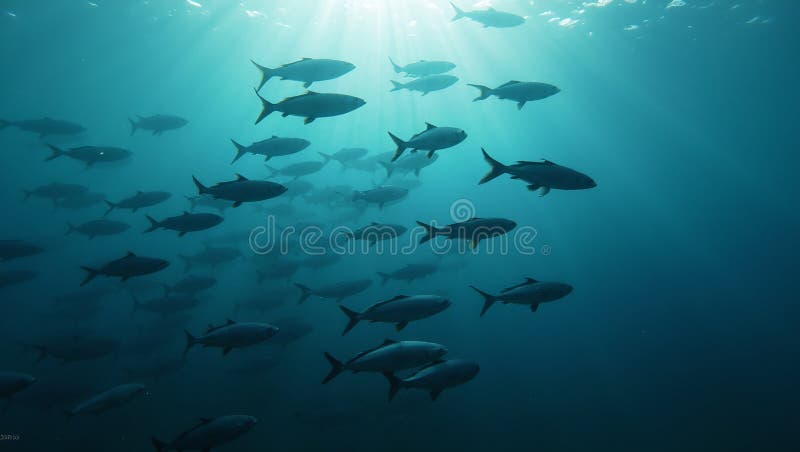 School of Fish Swimming in Harmony Symbolizing Unity and Strength Stock ...