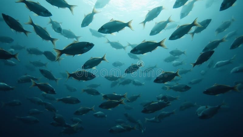 School of Fish Swimming in Harmony Symbolizing Unity and Strength Stock ...