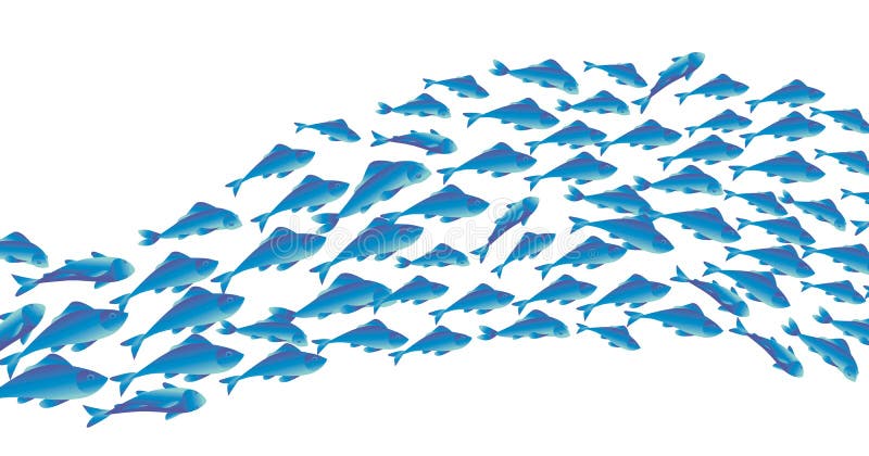 School of Fish Vector Illustration for Header Stock Vector ...